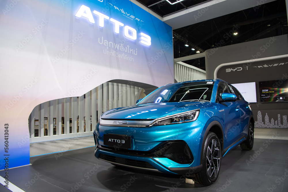 BANGKOK - NOVEMBER 30: BYD ATTO 3 EV car on display at The 39th Thailand International Motor ...