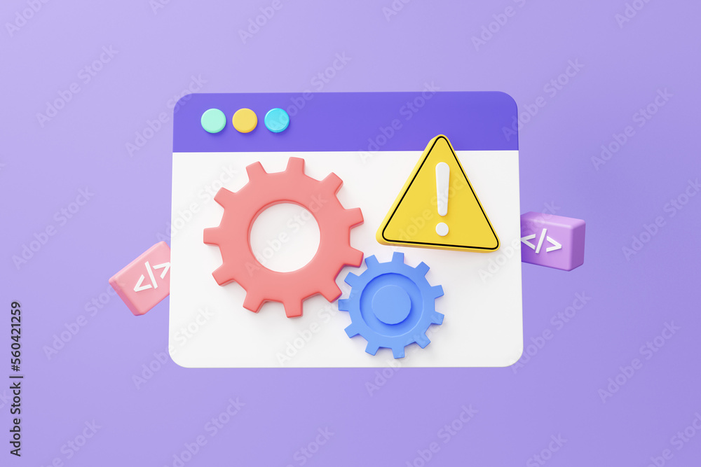 Coding Language Website Development Floating On Purple Background Software Developer Concept