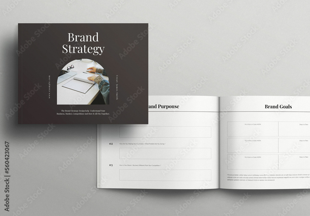 Brand Strategy Worbook Template Landscape Stock Template | Adobe Stock
