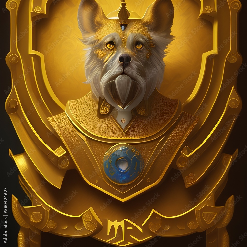 Generative AI presents a strong and powerful gold hero Stock ...