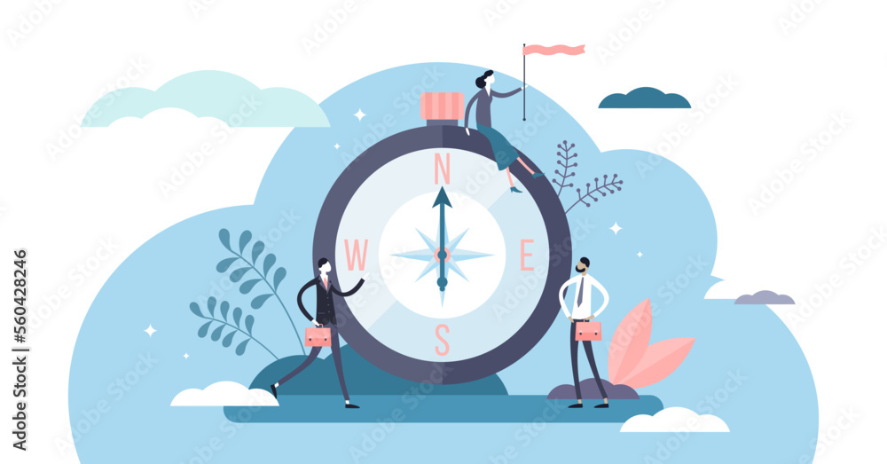 Mission illustration, transparent background. Business path direction ...