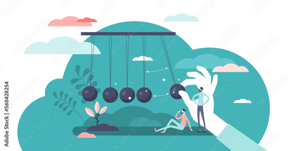 Momentum energy concept, flat tiny person illustration, transparent ...