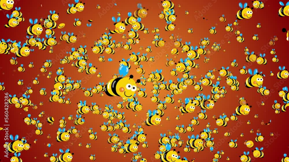 Bee flying animated Loop background. 4K. Stock Video | Adobe Stock