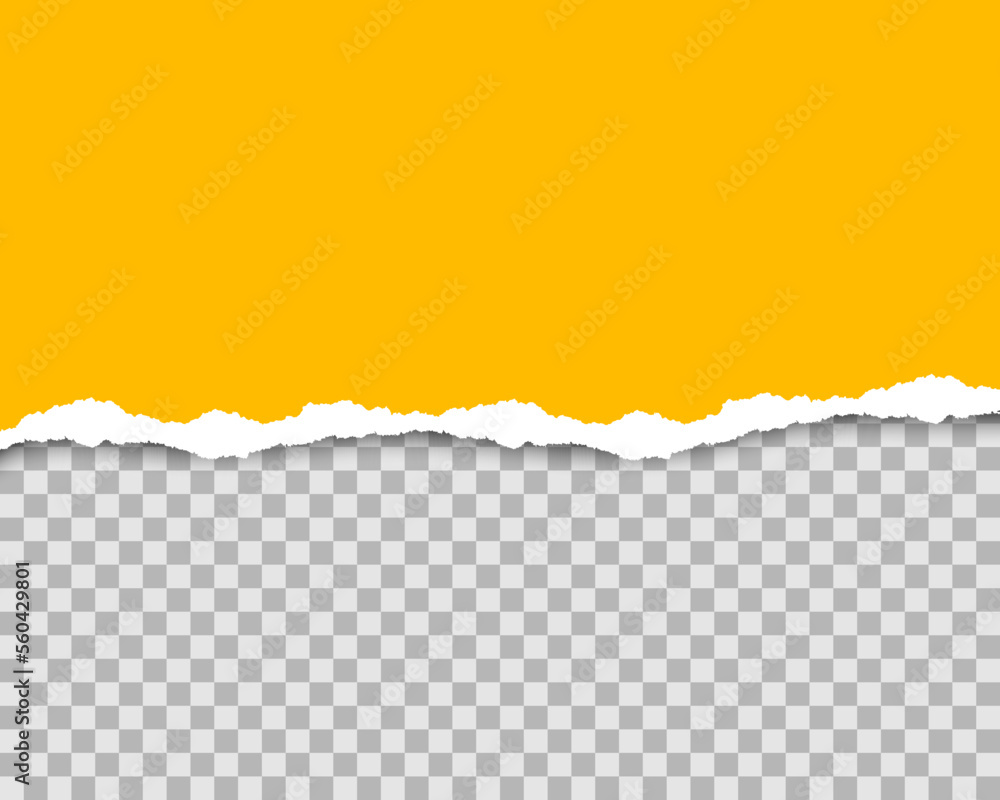Yellow torn paper with soft shadow on transparent background Stock ...