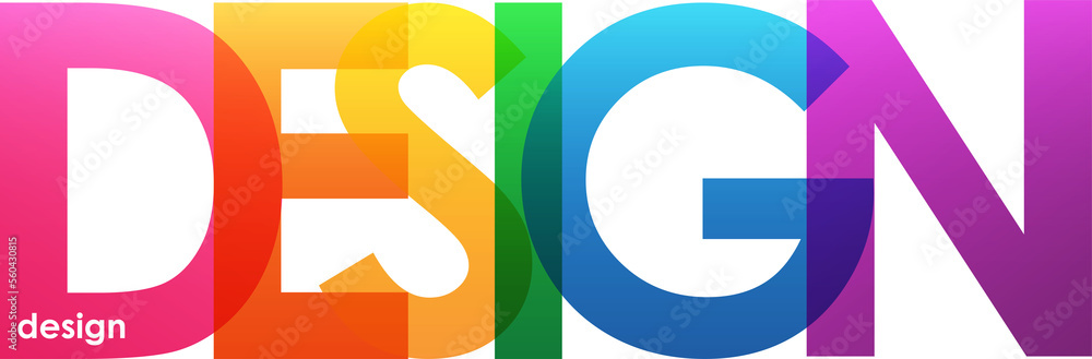 DESIGN colorful typography banner on transparent background Stock ...