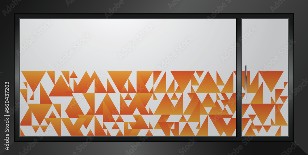 Abstract triangle design for glass partition graphics. Frosted design ...