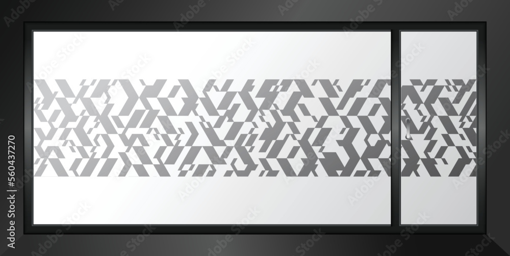 Geometric pattern for glass partition print film. Glass graphics design ...