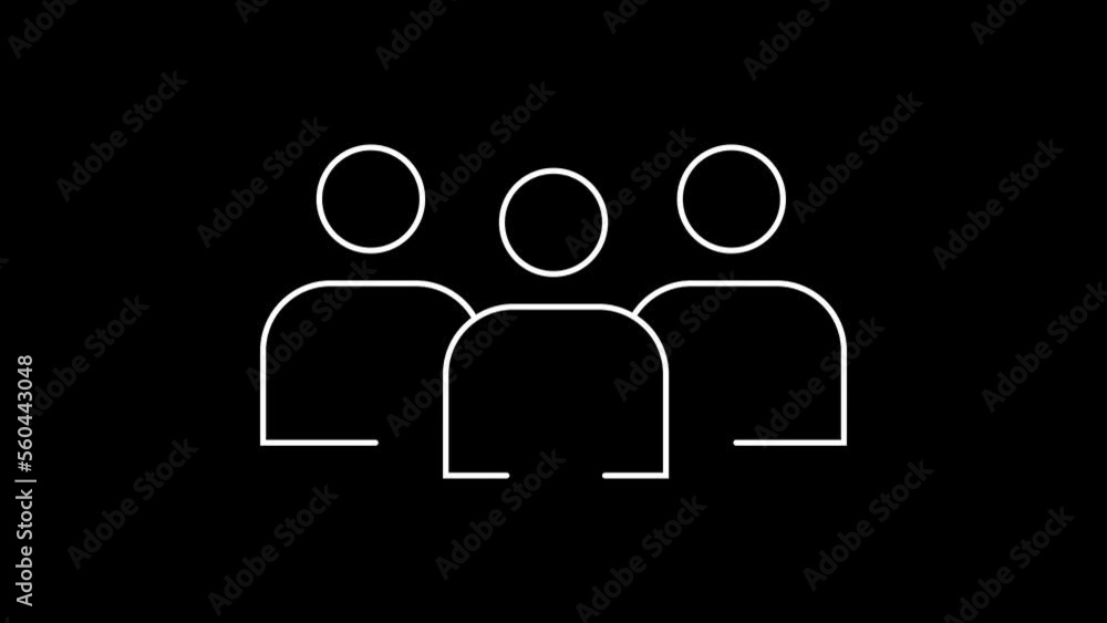 Cool Linear Minimalistic three person 4K icon animation. Linear ...