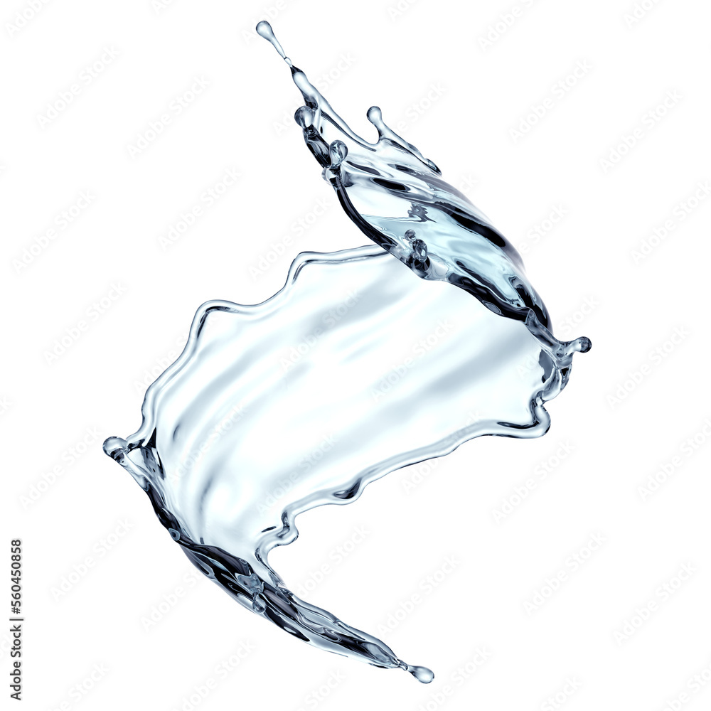 Water splash shape. Liquid splash 3d illustration Stock Illustration ...