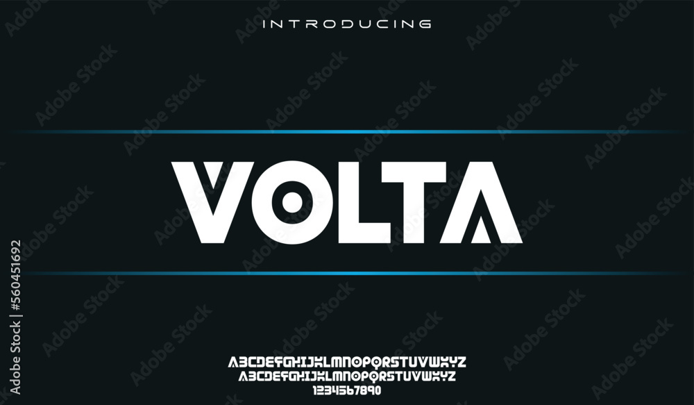 Volta, an elegant alphabet font and number. Premium uppercase fashion ...