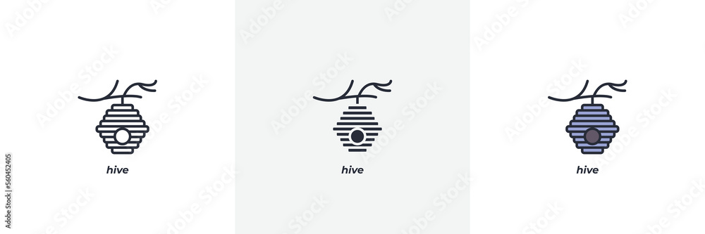hive icon. Line, solid and filled outline colorful version, outline and ...