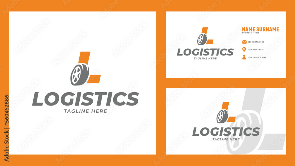 letter L logistics company logo with business card design Stock Vector ...