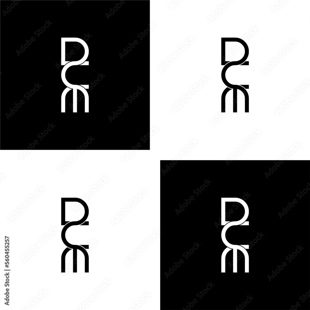 dcm typography letter monogram logo design set Stock Vector | Adobe Stock
