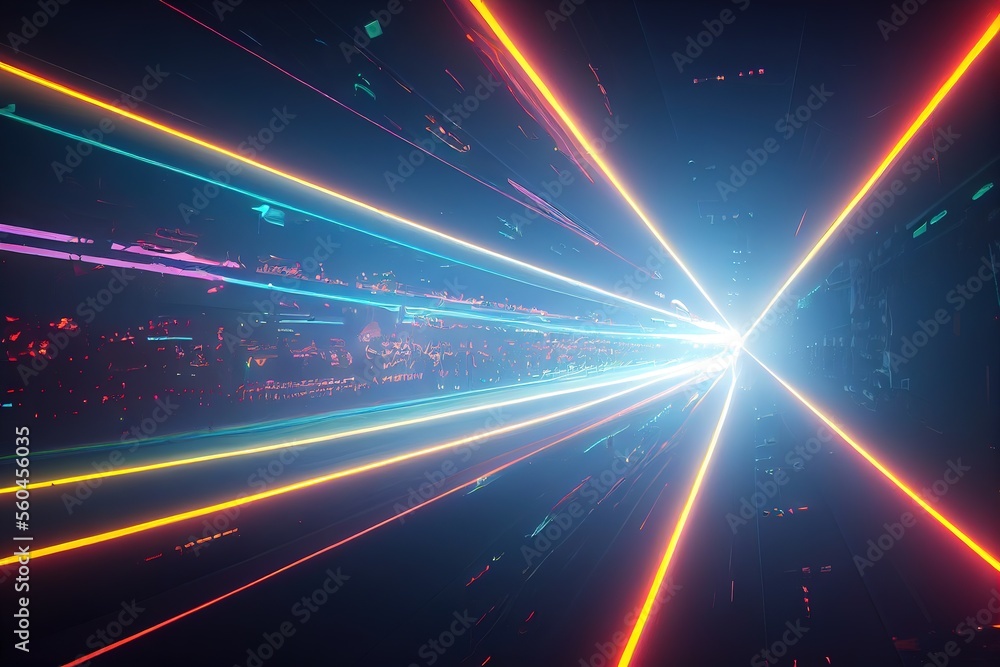 Futuristic data flow, data transfer technology. Cyberpunk, big data and ...