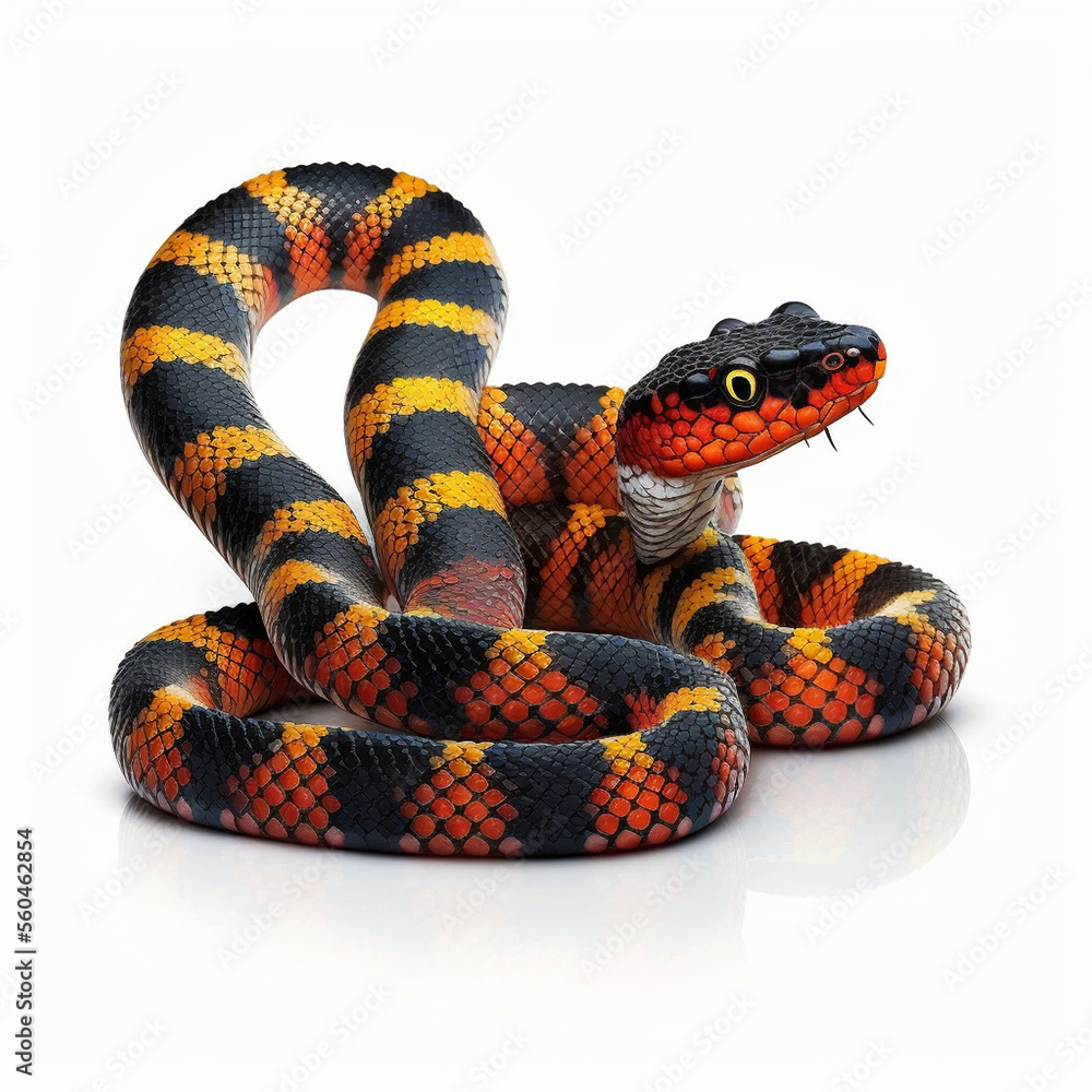 Arizona Coral Snake full body image with white background ultra ...