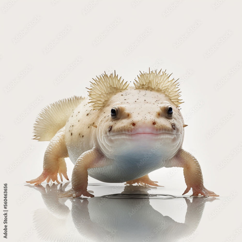Axolotl full body image with white background ultra realistic Stock ...