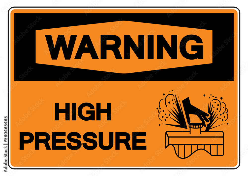 Warning High Pressure Symbol Sign ,Vector Illustration, Isolate On ...