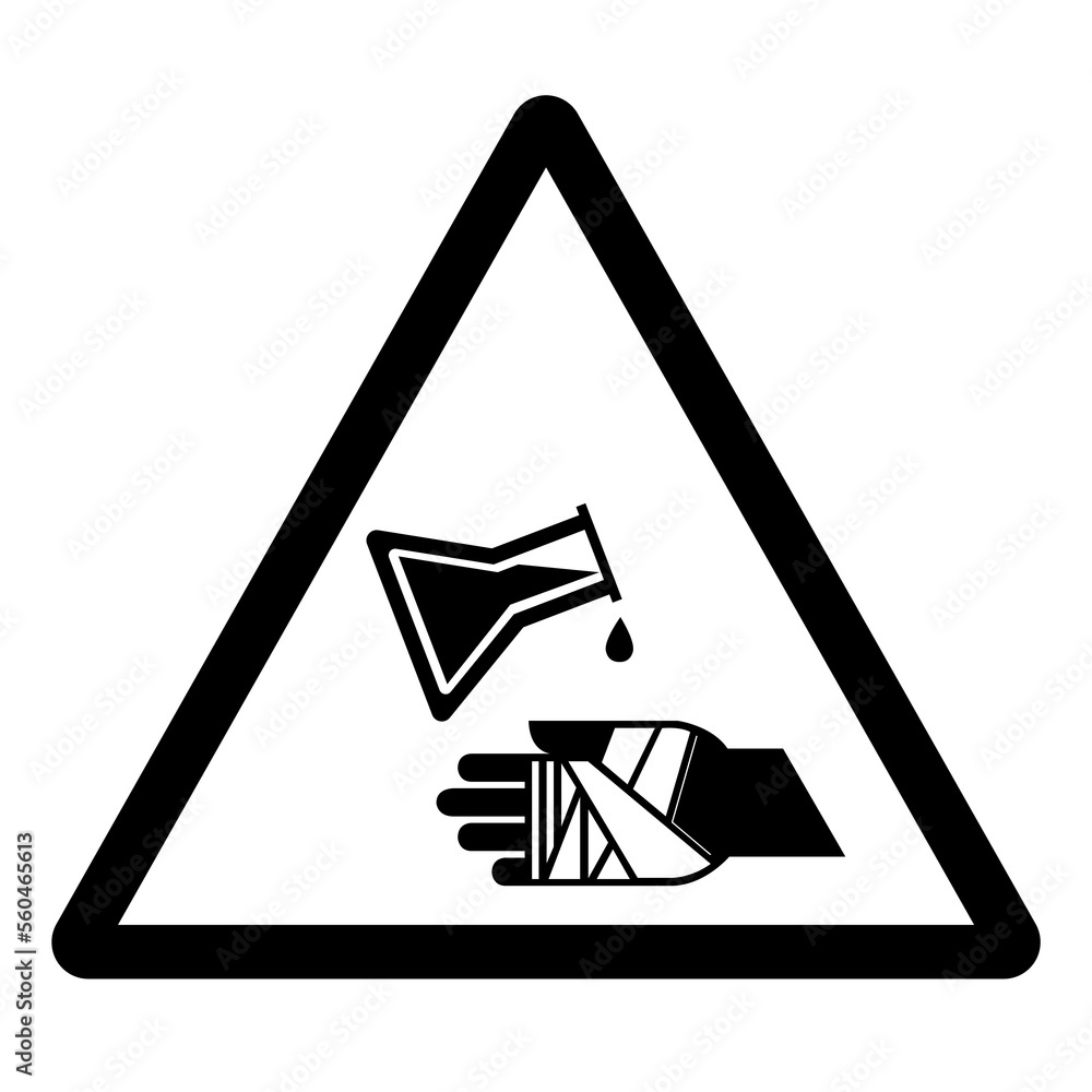 Warning Chemical Burns Hazard Symbol Sign ,Vector Illustration, Isolate ...