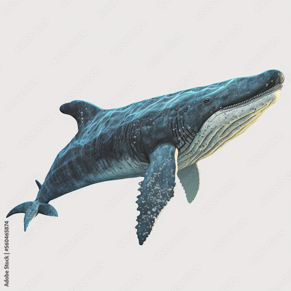 Basilosaurus full body image with white background ultra realistic ...
