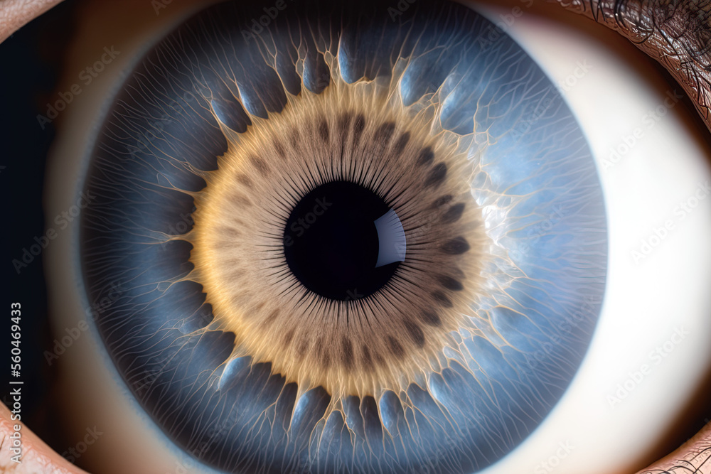 Stunning close up of an eye with a brown on one side and a blue on the ...