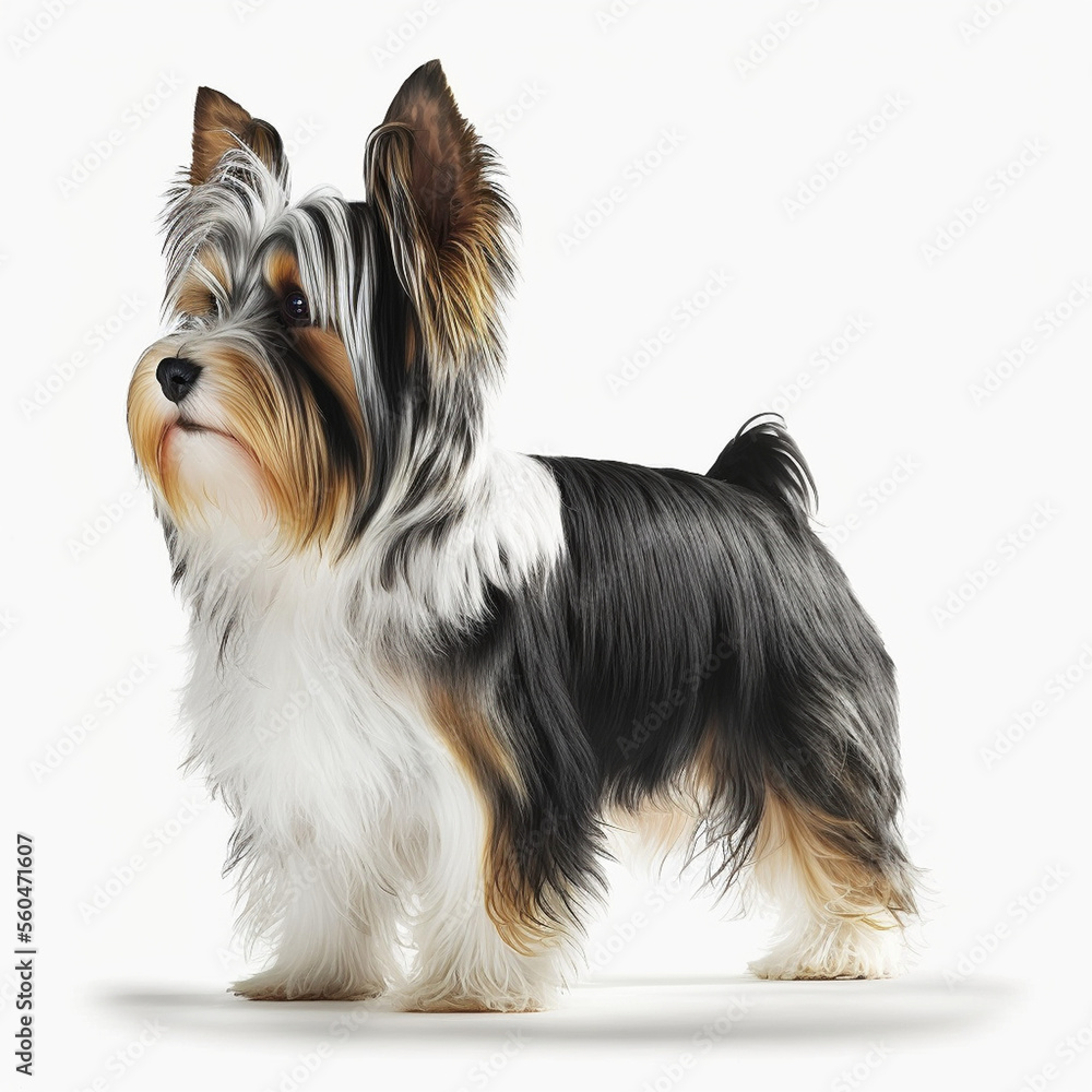 Biewer Terrier full body image with white background ultra realistic ...