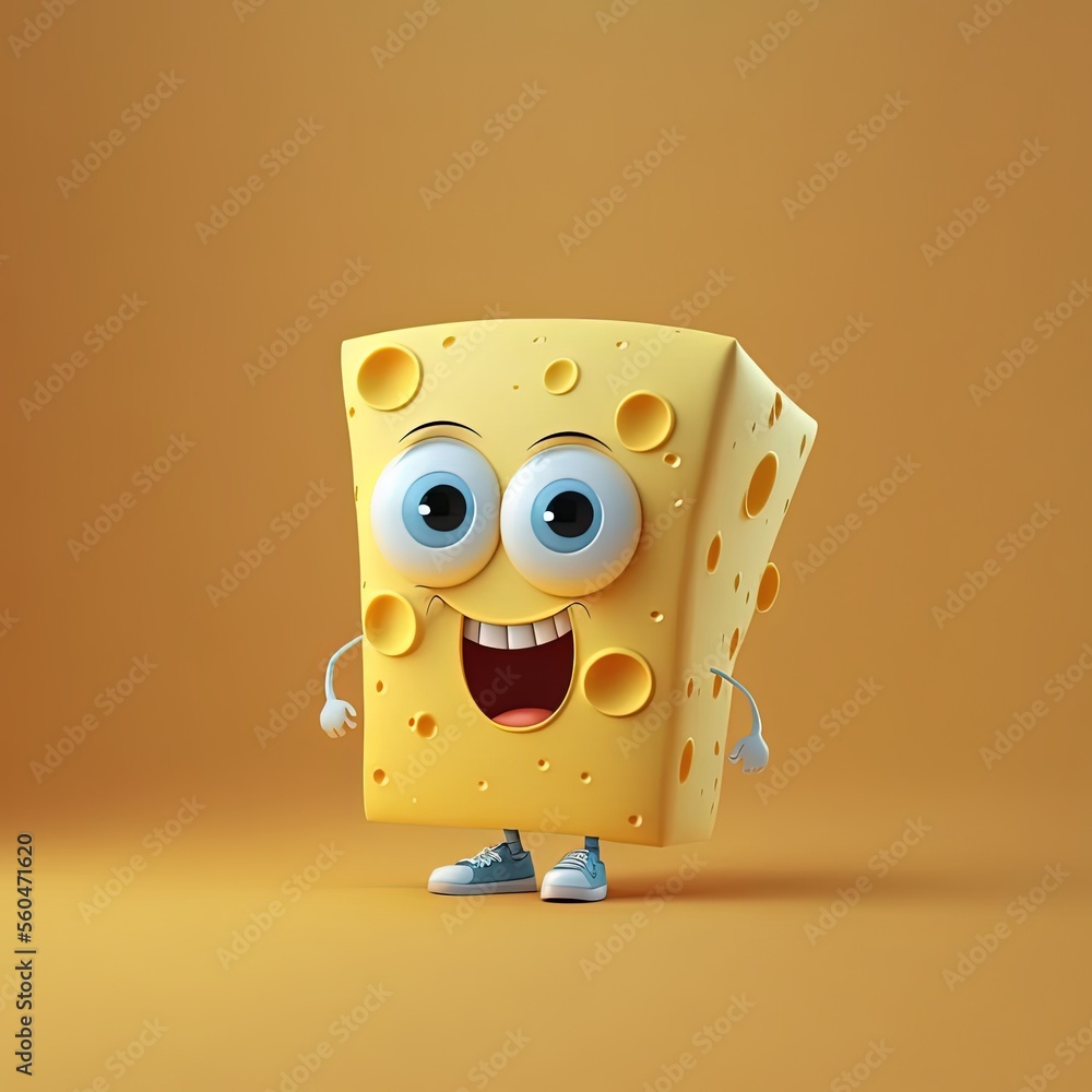 Cute Swiss cheese Character (Generative AI) Stock Illustration | Adobe ...