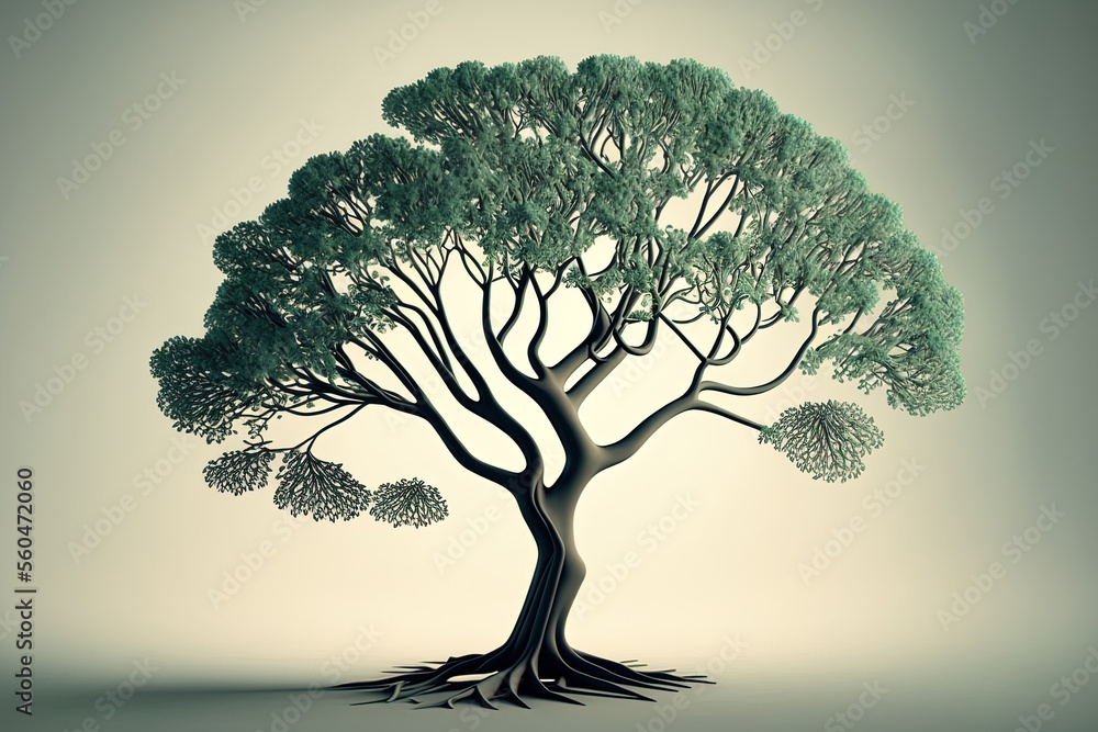 Simple, decorative tree. Generative AI Stock Illustration | Adobe Stock
