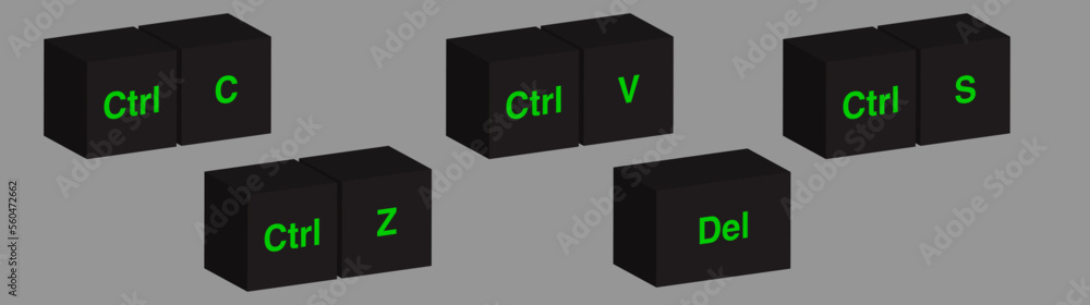 Keyboard shortcut set. Ctrl C, Ctrl V, Ctrl S, Ctrl Z, Del shortcut ... Keyboard shortcut set. Ctrl C, Ctrl V, Ctrl S, Ctrl Z, Del shortcut ...