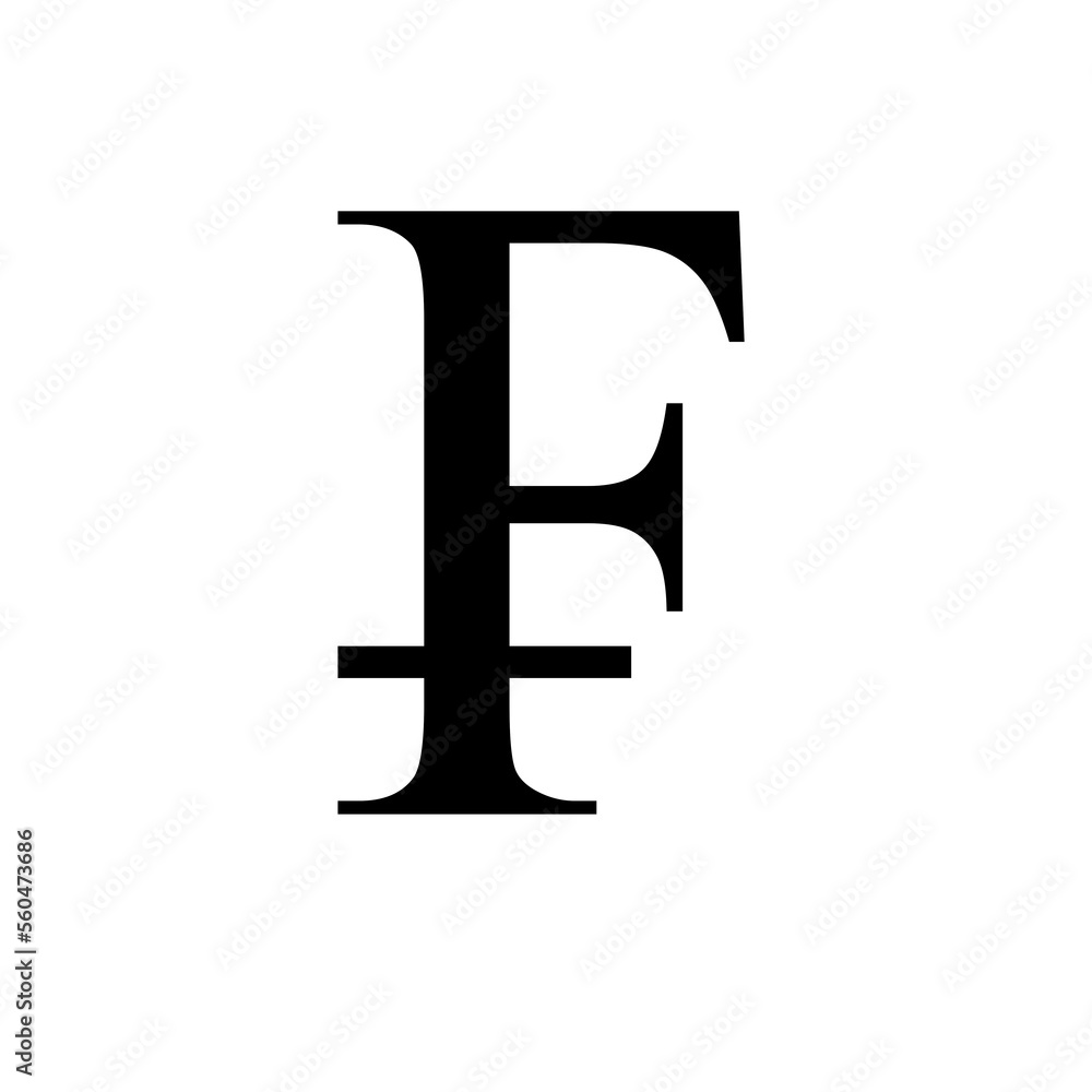 French franc icon isolated on white background. French franc sign ...
