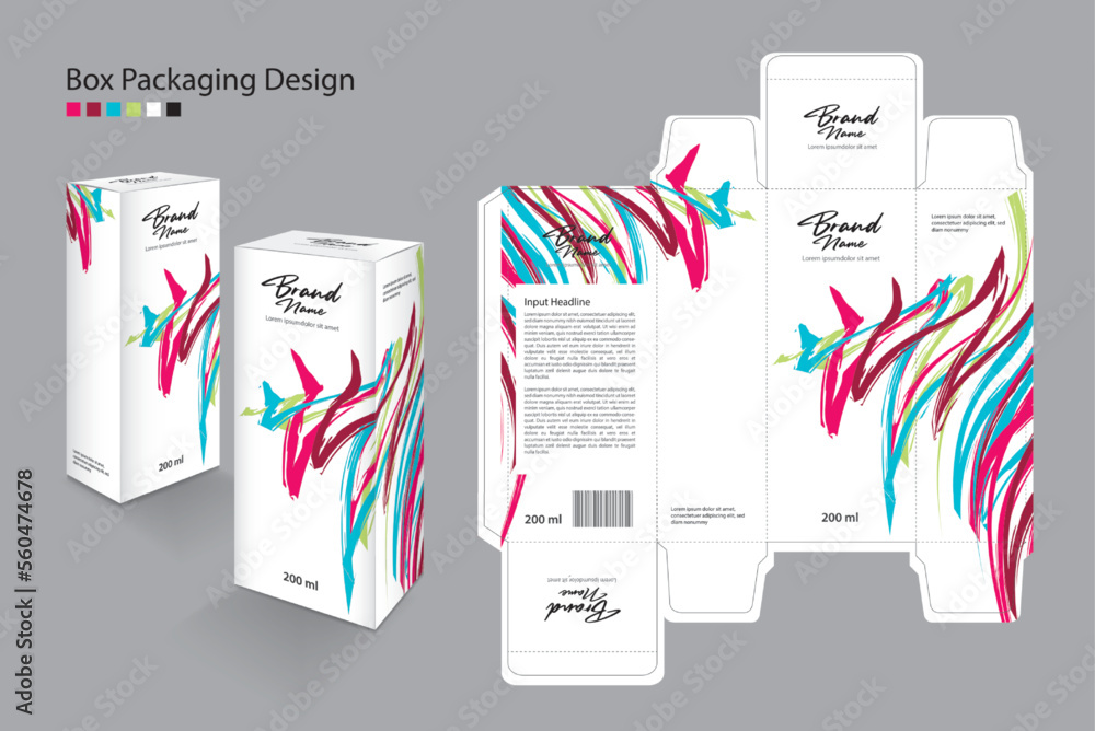 Box Packaging design Template for cosmetic, Supplement, spa, Beauty ...