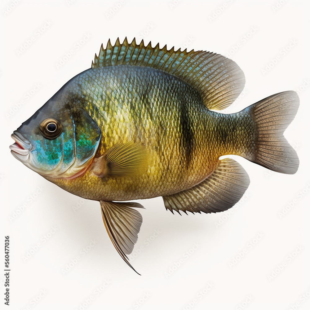 Bluegill full body image with white background ultra realistic Stock ...