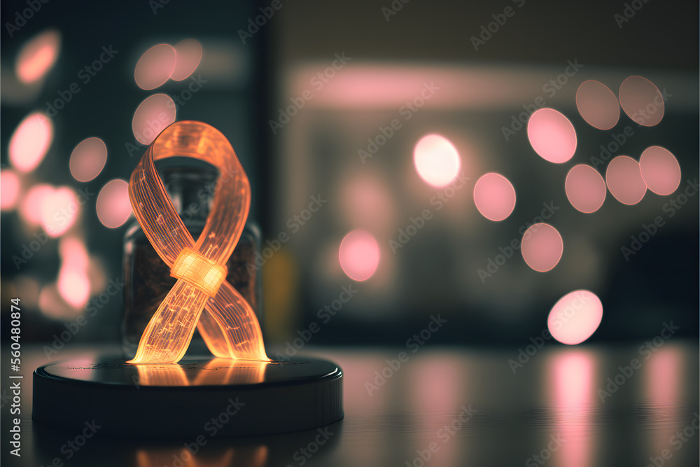 Ribbon as a symbol for supporting people suffering from cancer created ...