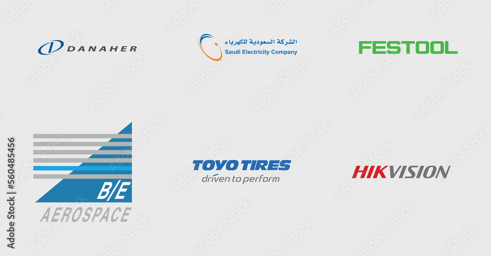 The most famous manufacturing company logo. TOYO TIRES, Hikvision, BE ...