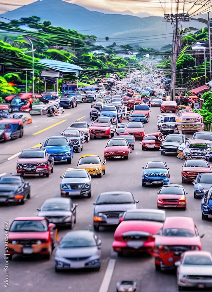 Taytay,Rizal,Philippines Heavy Traffic Artist Depiction. Stock ...