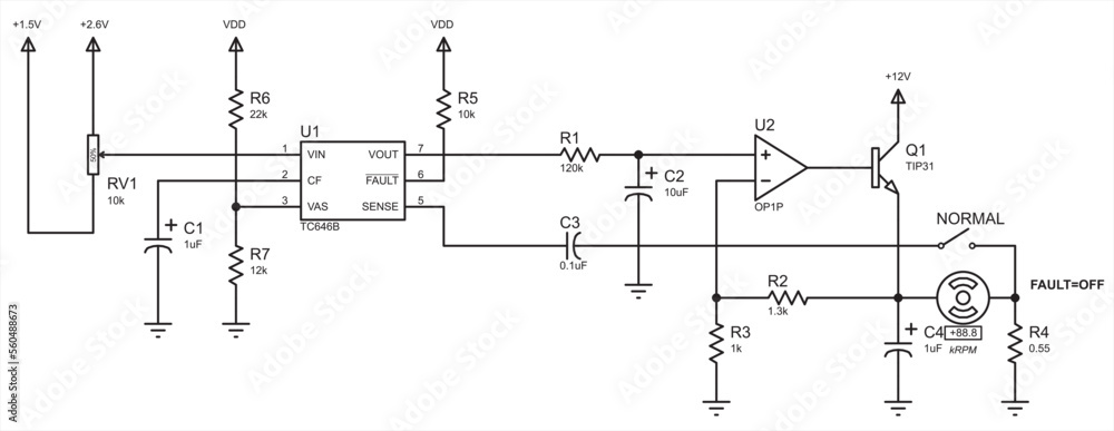 Schematic diagram of electronic device. Vector drawing electrical ...