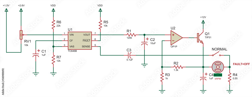 Schematic diagram of electronic device. Vector drawing electrical ...