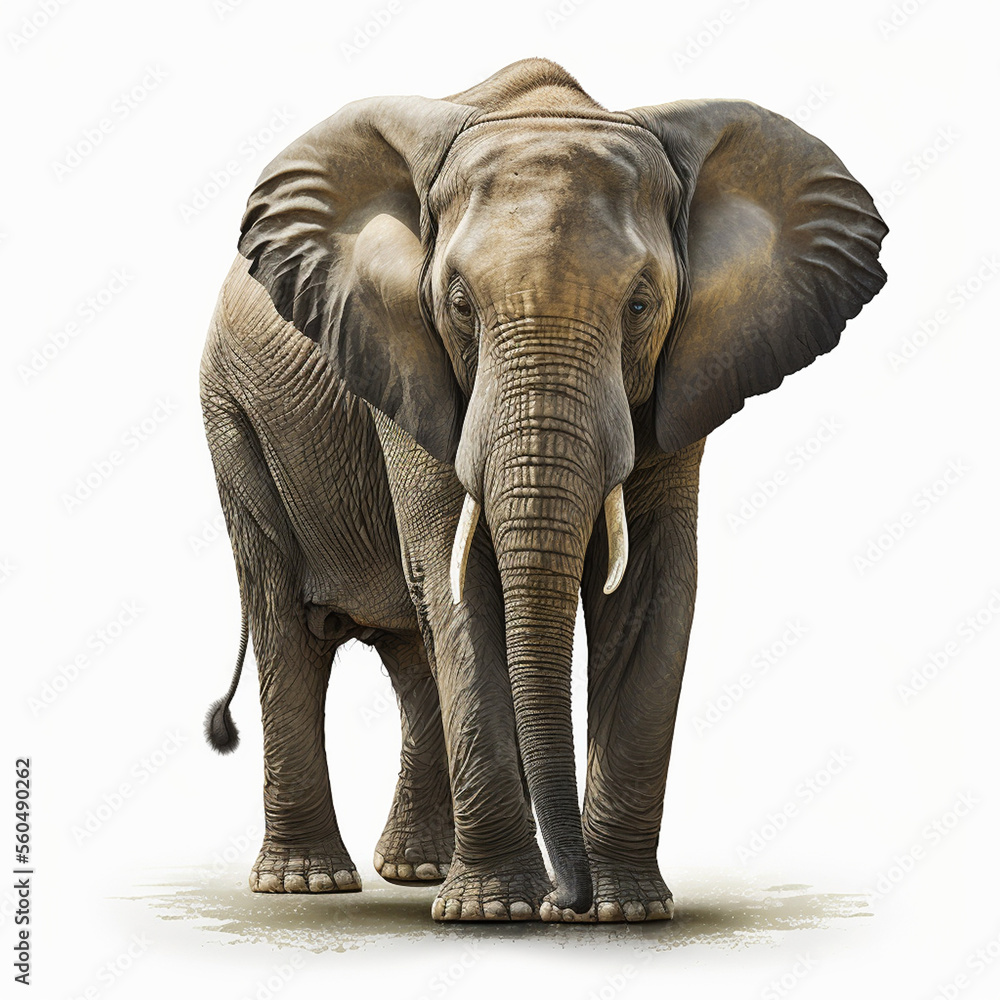 Borneo Elephant full body image with white background ultra realistic ...