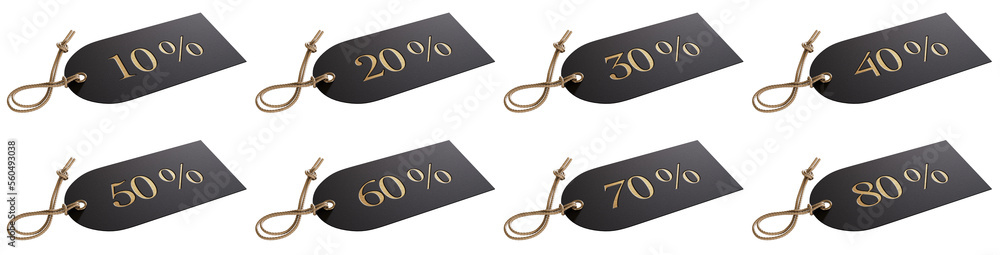 Sale and discount tags set. Special offer label. Percent price tag ...