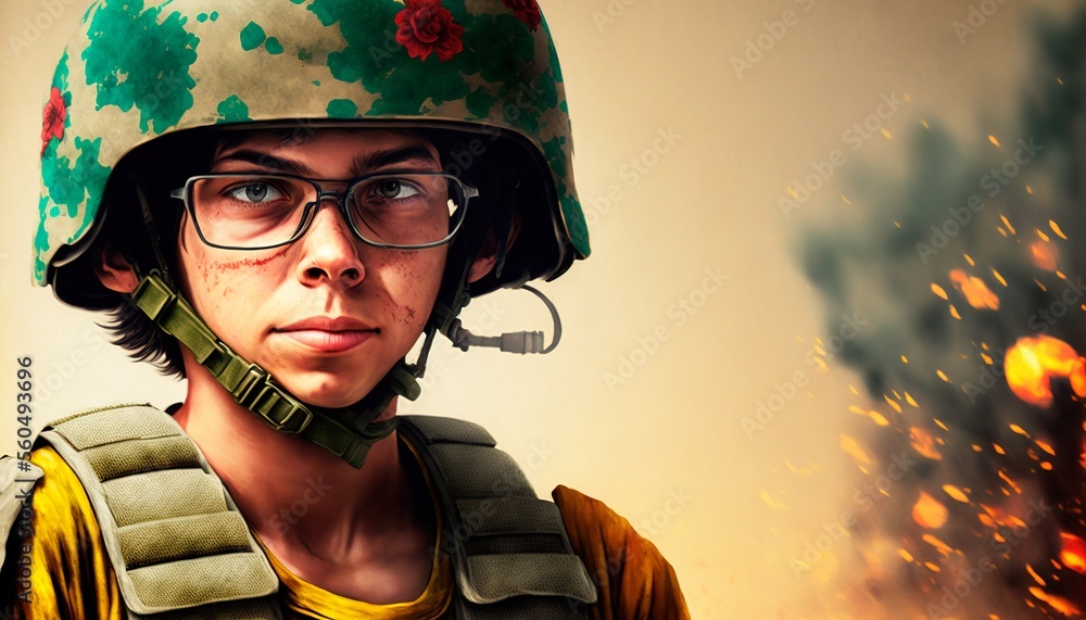 Children at war. Boy Soldier. Peace. Not child's play. A child in a ...