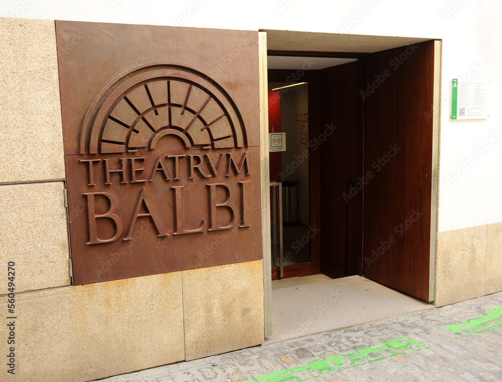 Entrance to Theatrum Balbi, Roman theater of Cadiz, ancient Gades ...