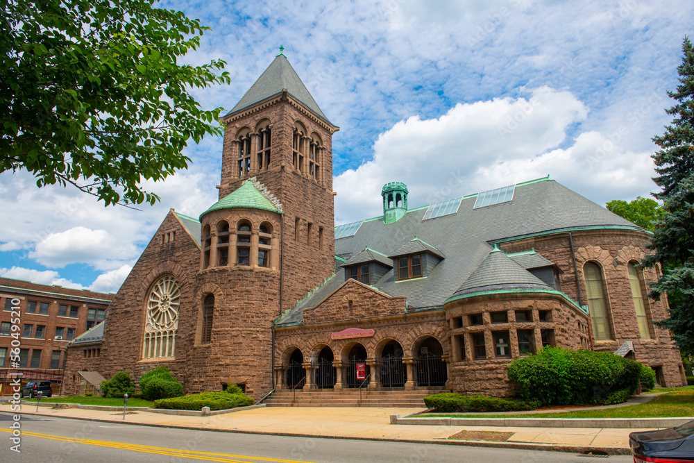 First Baptist Church of Malden at 493 Main Street in historic city ...