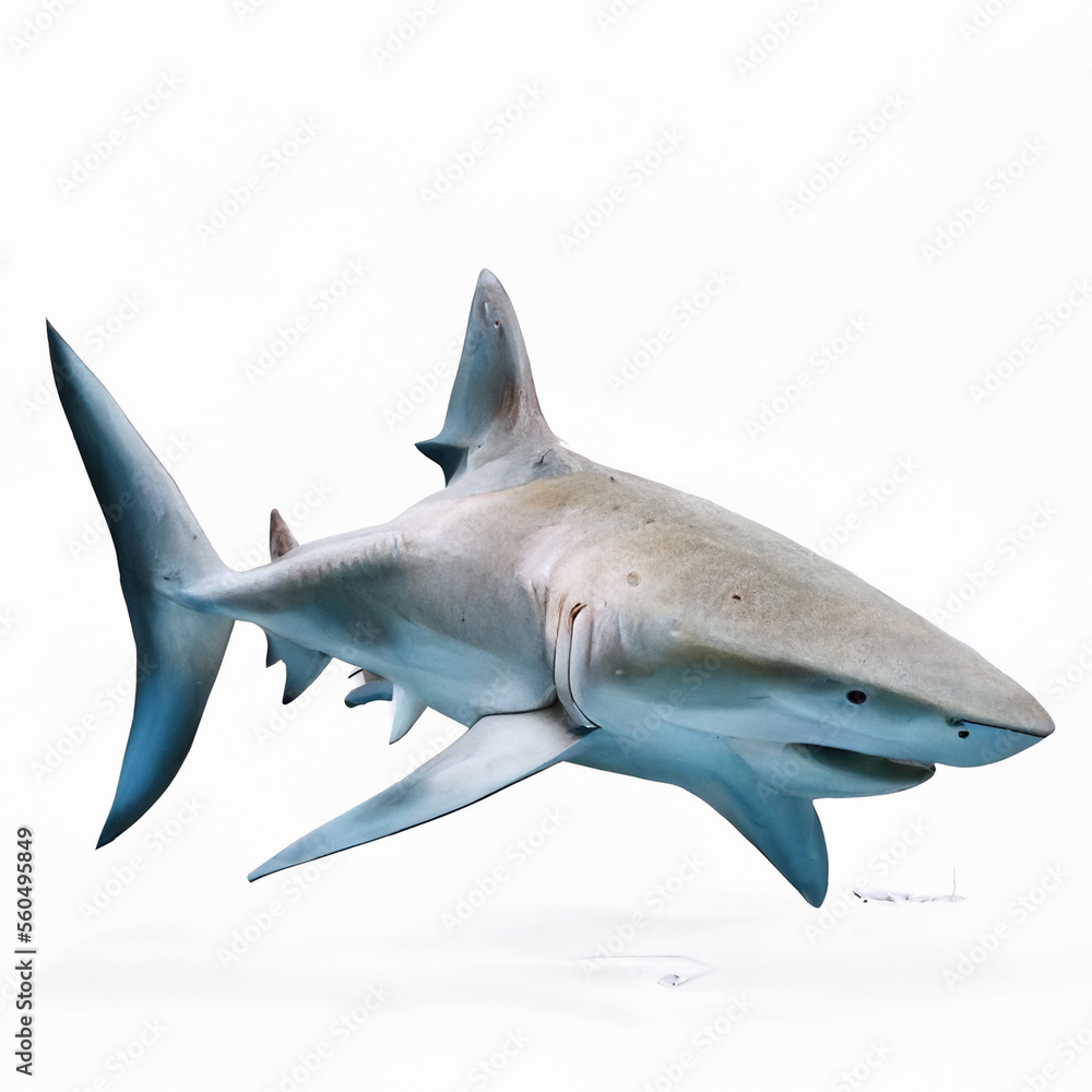 Bonnethead Shark full body image with white background ultra realistic ...