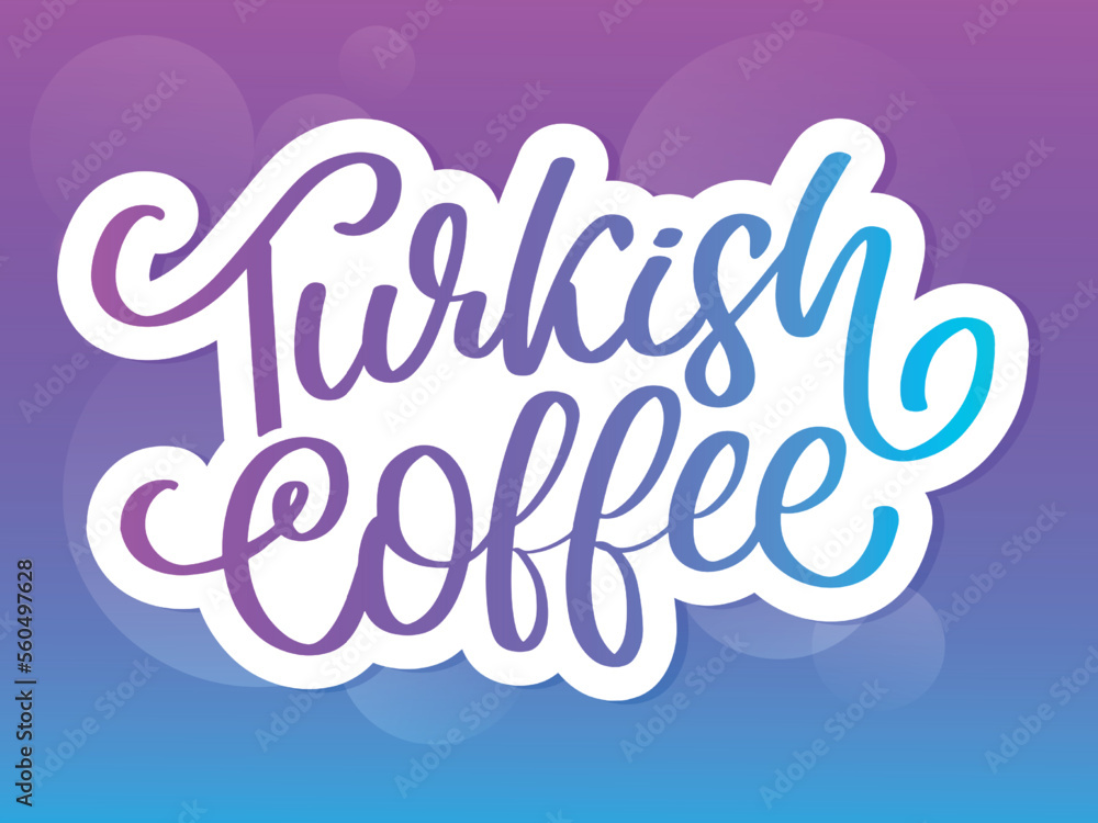 Turkish Coffee letter vector logo, typography, sign in black and white ...