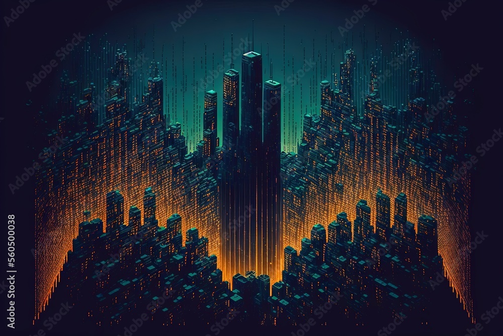 Digital City. A city created by artificial intelligence through coding ...