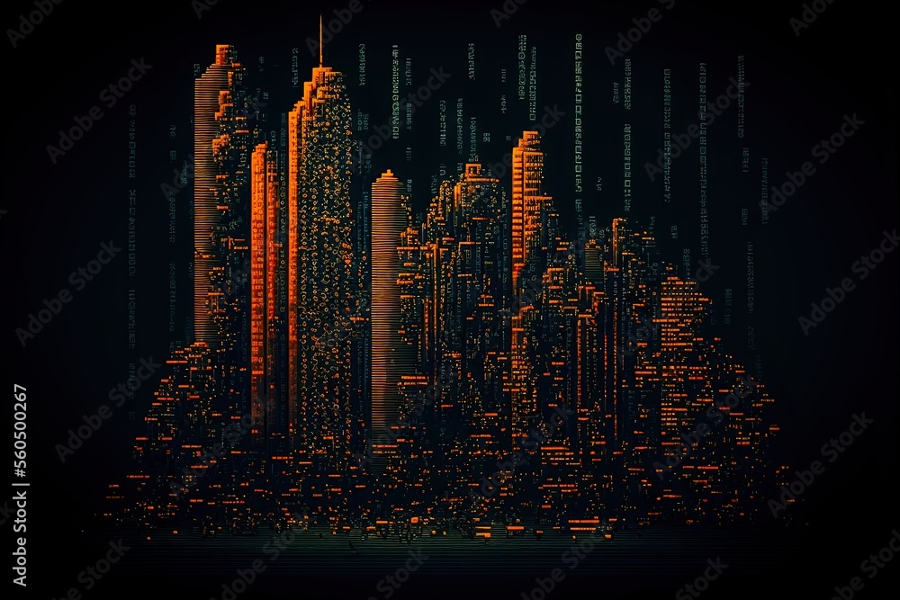 Digital City. A city created by artificial intelligence through coding ...