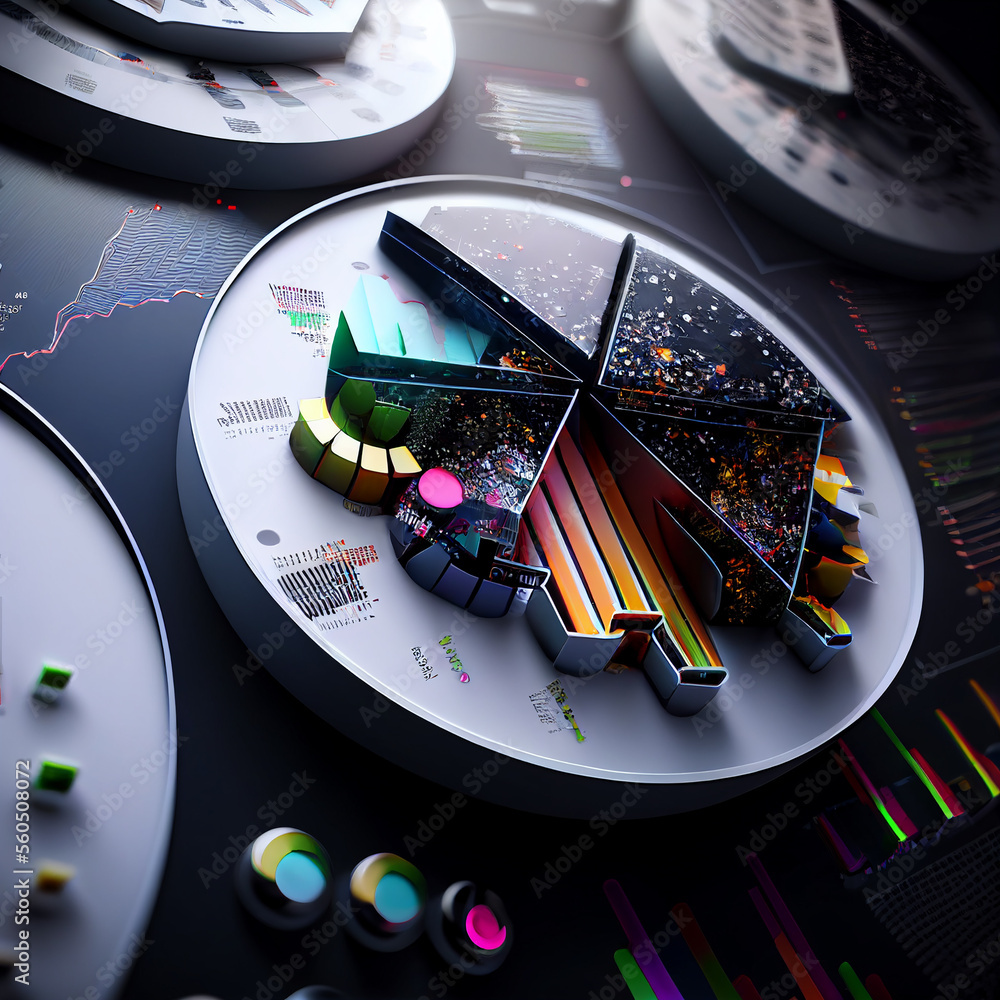 Forex chart with statistic data and market quotes on digital screen ...