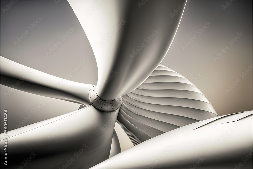 a white abstract image of a large object with a spiral design on it's ...