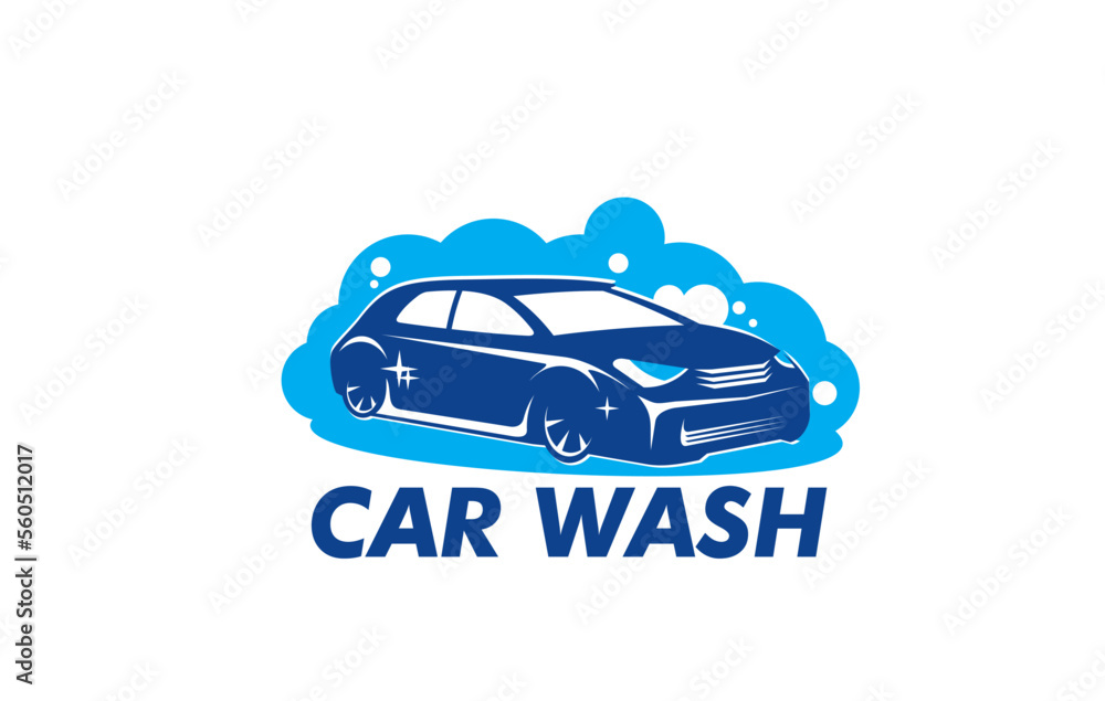 Car wash service icon, automatic carwash and vehicle clean care, vector ...