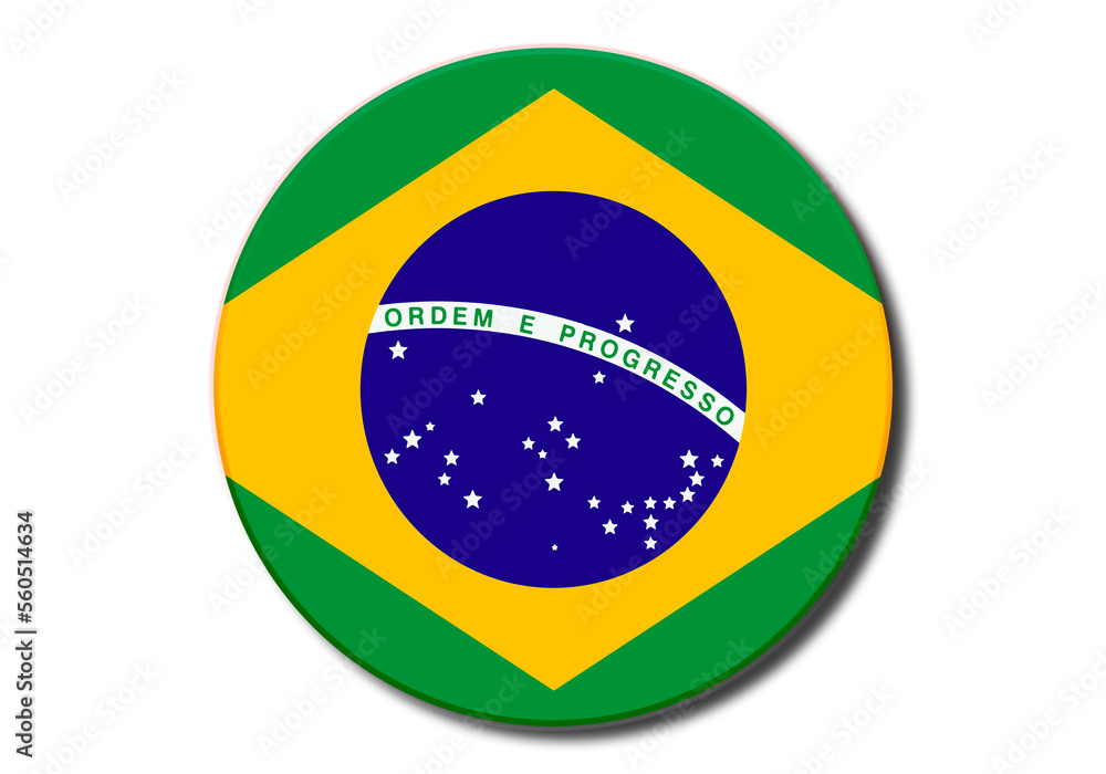 Círculo con la bandera de brasil. Stock Illustration | Adobe Stock