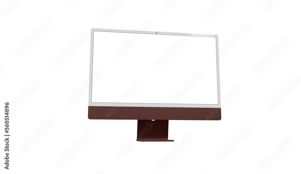 Computer monitor display with empty screen isolated on transparent ...